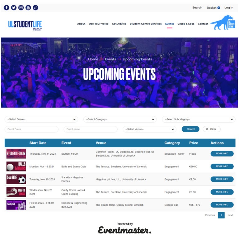 UL Student Life – Eventmaster